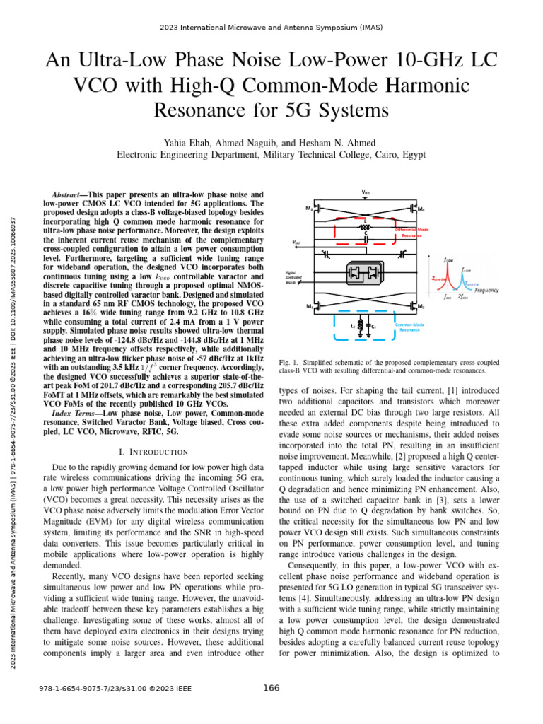 An Ultra-Low Phase Noise Low-Power 10-GHz LC VCO With High-Q Common-Mode Harmonic Resonance For ...