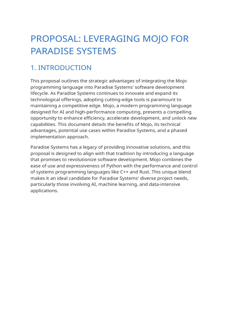 Mojo Software Proposal | PDF | Python (Programming Language ...