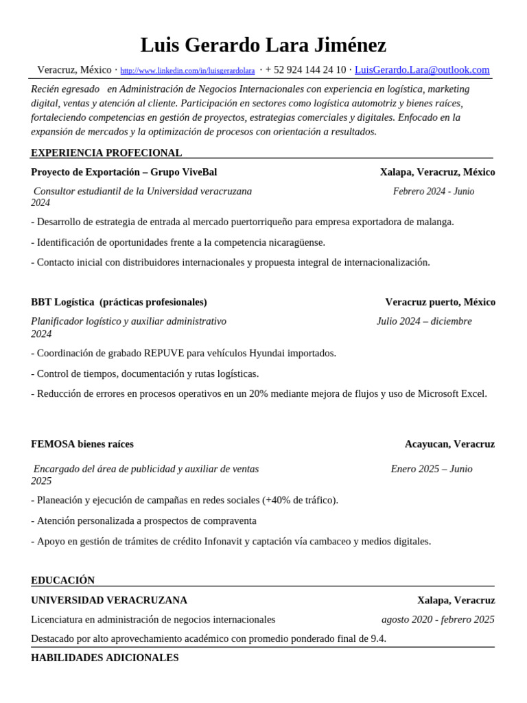 CV-Luis Gerardo Lara Jimenez | PDF