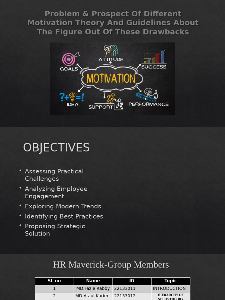 Problem & Prospect of Different Motivation Theory and | PDF ...