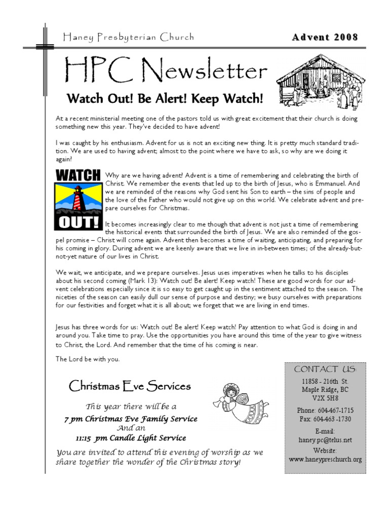 2008-12 HPC Newsletter | PDF | Advent | Retreat (Spiritual)