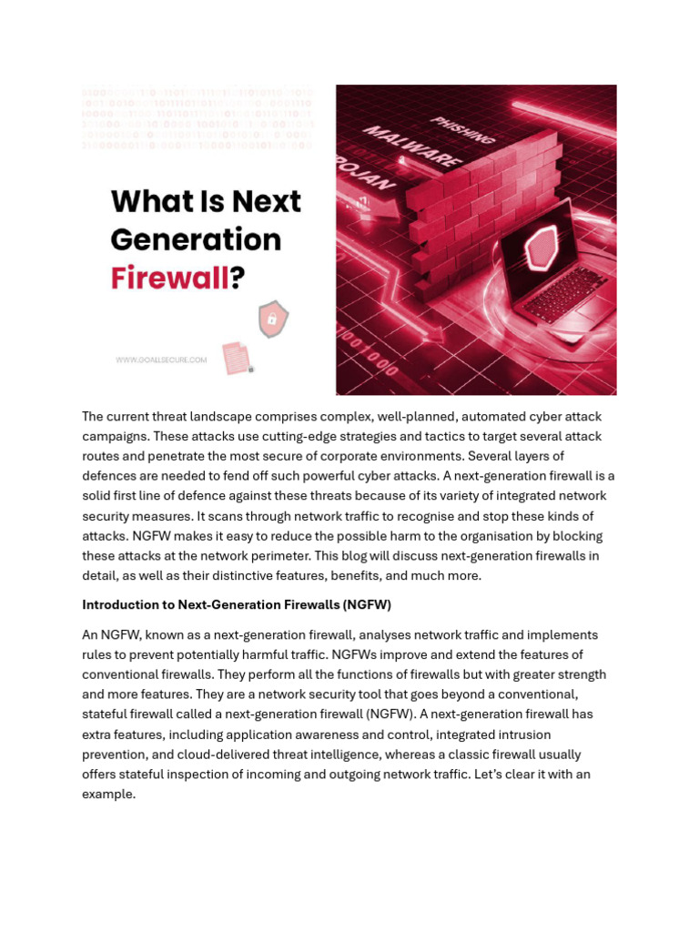 Next Generation Firewall | PDF | Transport Layer Security | Firewall (Computing)