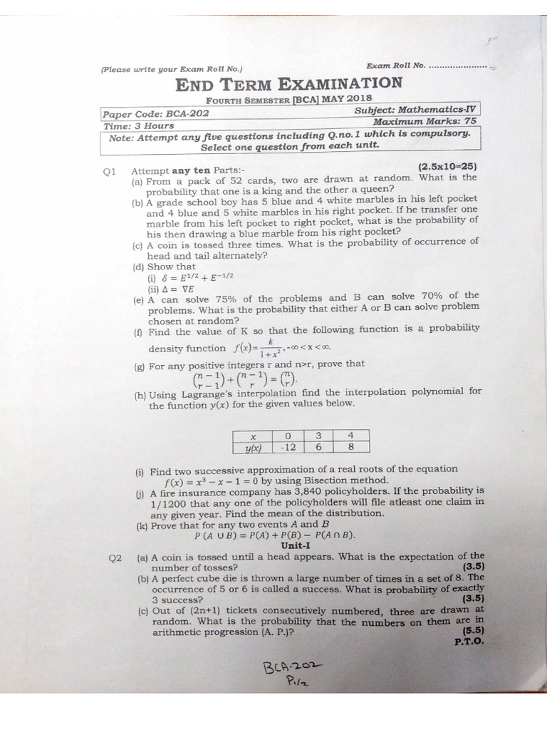 May 2018 Bca 4th Sem | PDF