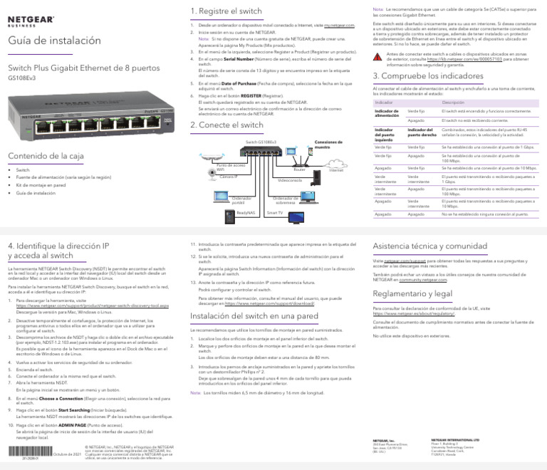 GS108Ev3 IG SP | PDF | Conmutador de red | Microsoft Windows