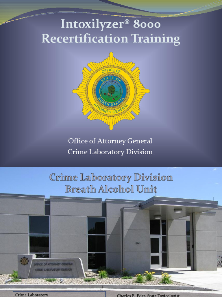 Intoxilyzer® 8000 Recertification Guide | PDF