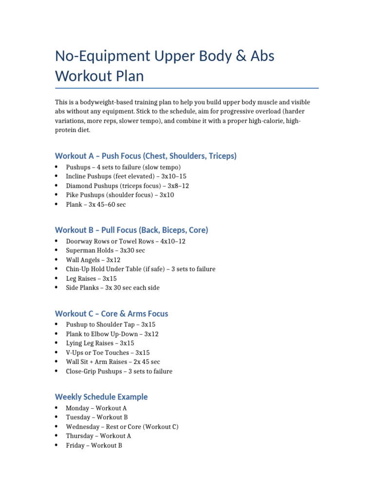 Iron Wolf No-Equipment Workout Plan | PDF | Musculoskeletal System