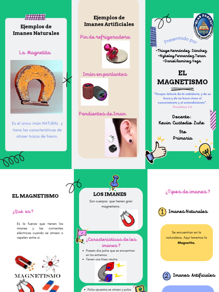 Ejemplos de Imanes Naturales y Artificiales | PDF | Imán | Magnetismo