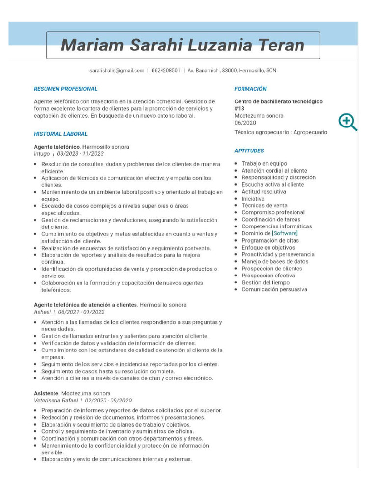 CV Mariam Sarahi Luzania Teran 2024 | PDF