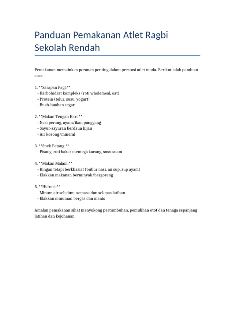 Nota Ragbi Sekolah 2 | PDF