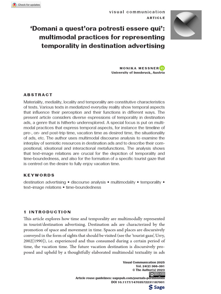 Multimodal Practices For Representing Temporality in Destination ...