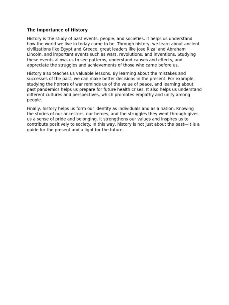 The Significance of Studying History | PDF