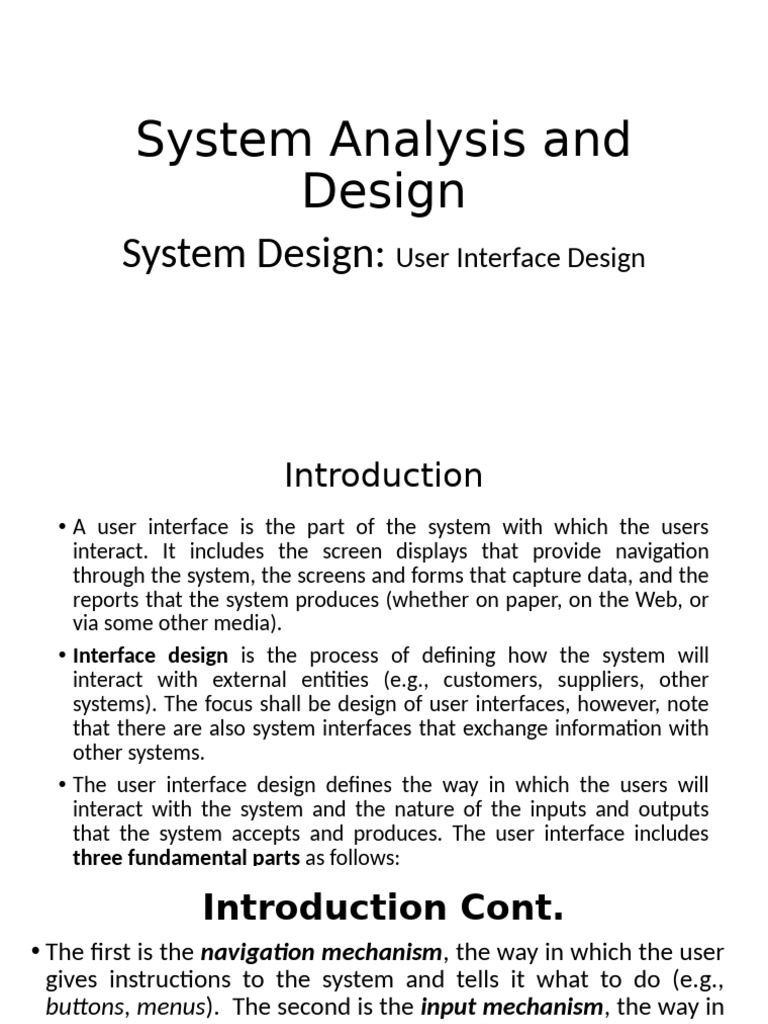 System Analysis and Design - Lect8 - N | PDF | Menu (Computing) | Page ...