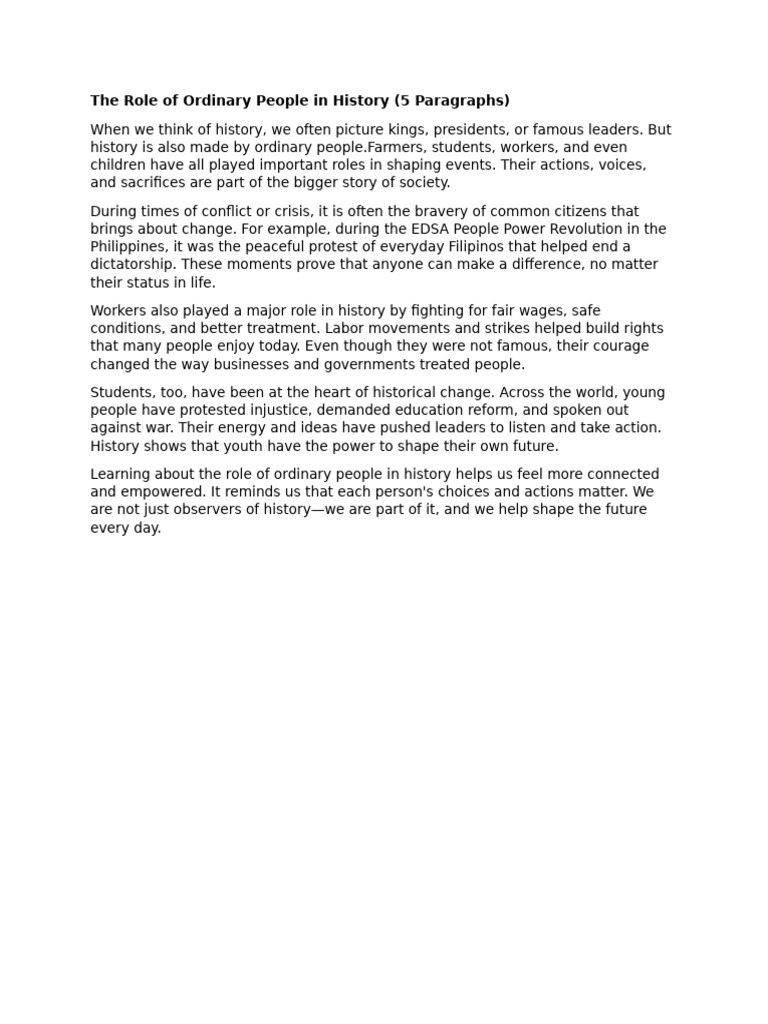 Ordinary People Shaping History | PDF
