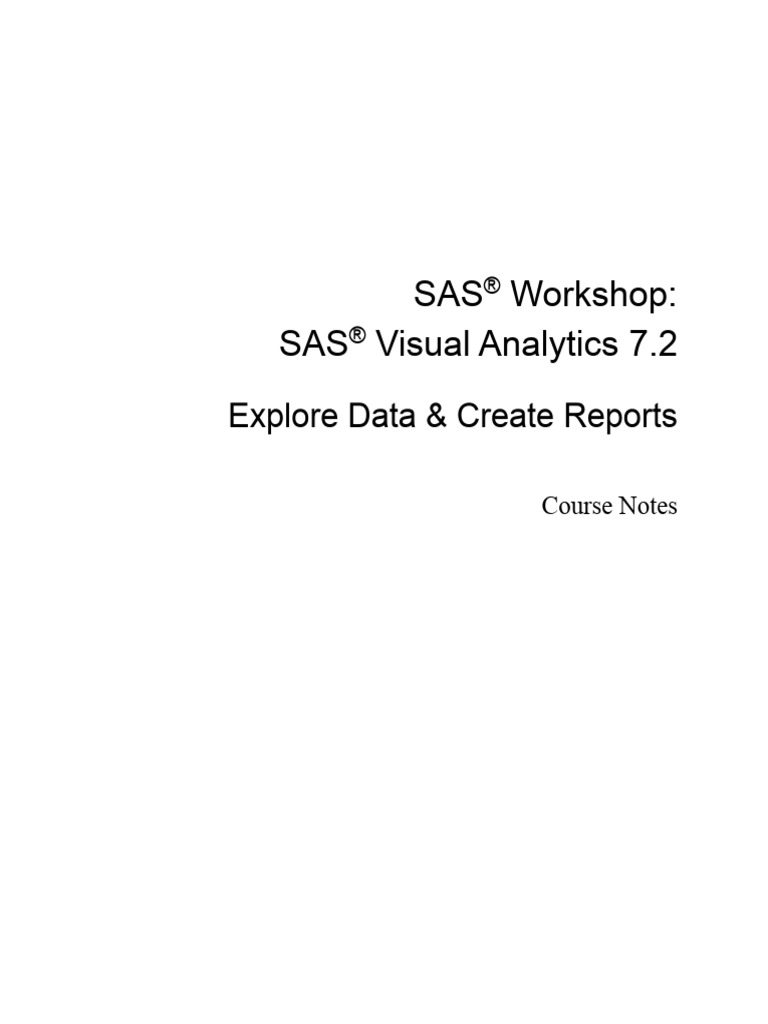 Visual Analytics Workshop Course Notes | PDF | Analytics | Sas (Software)
