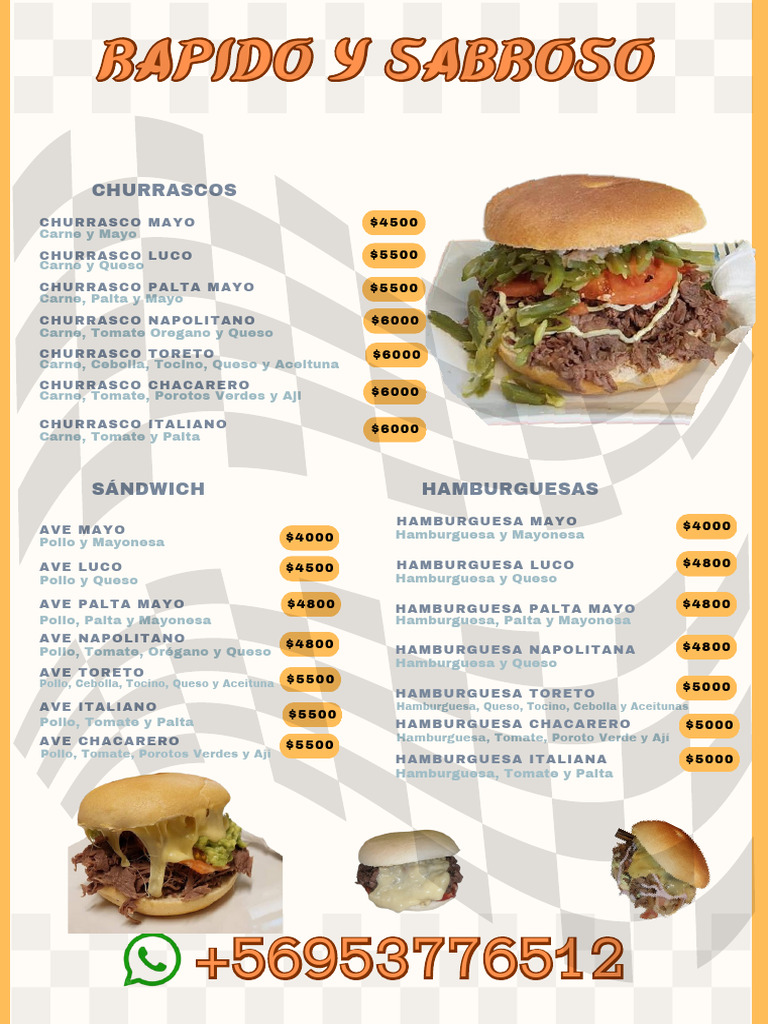 Menu Rapido y Sabrozo | PDF | Hamburguesas | Cocina occidental