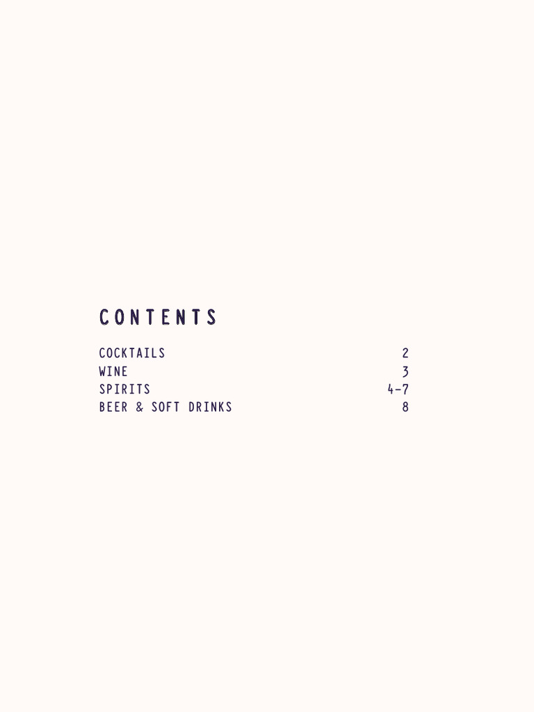 Cabo Drink Menu Overview | PDF | Drink | Distilled Drinks