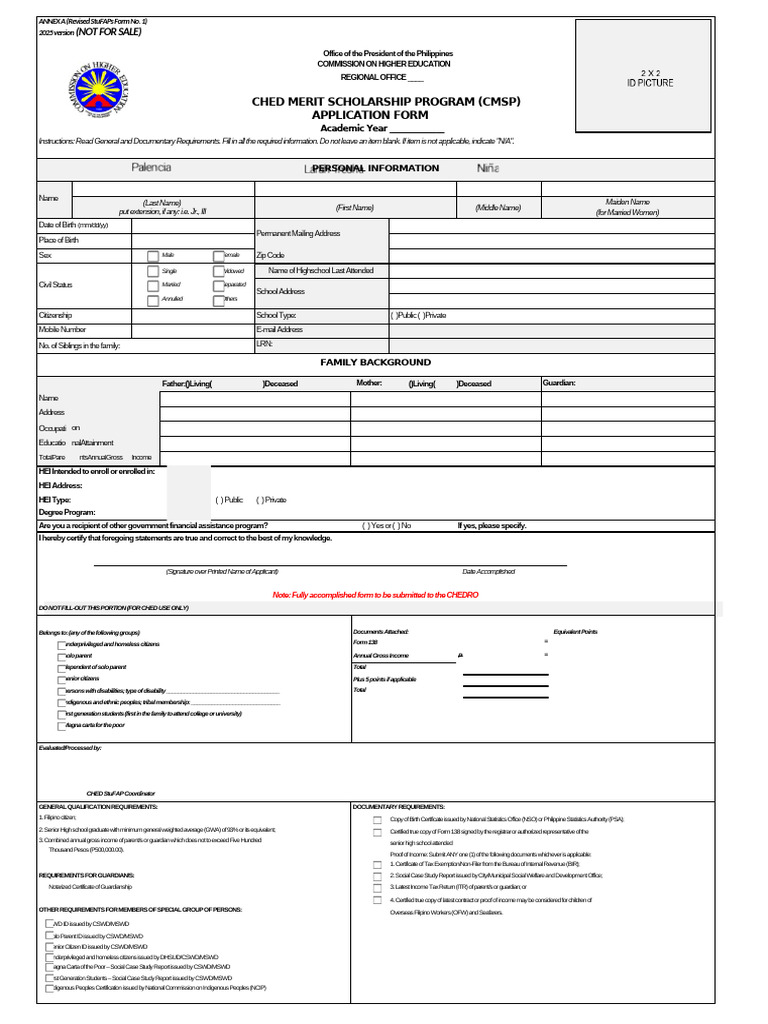 CMSP Forms Annexes-1 | PDF