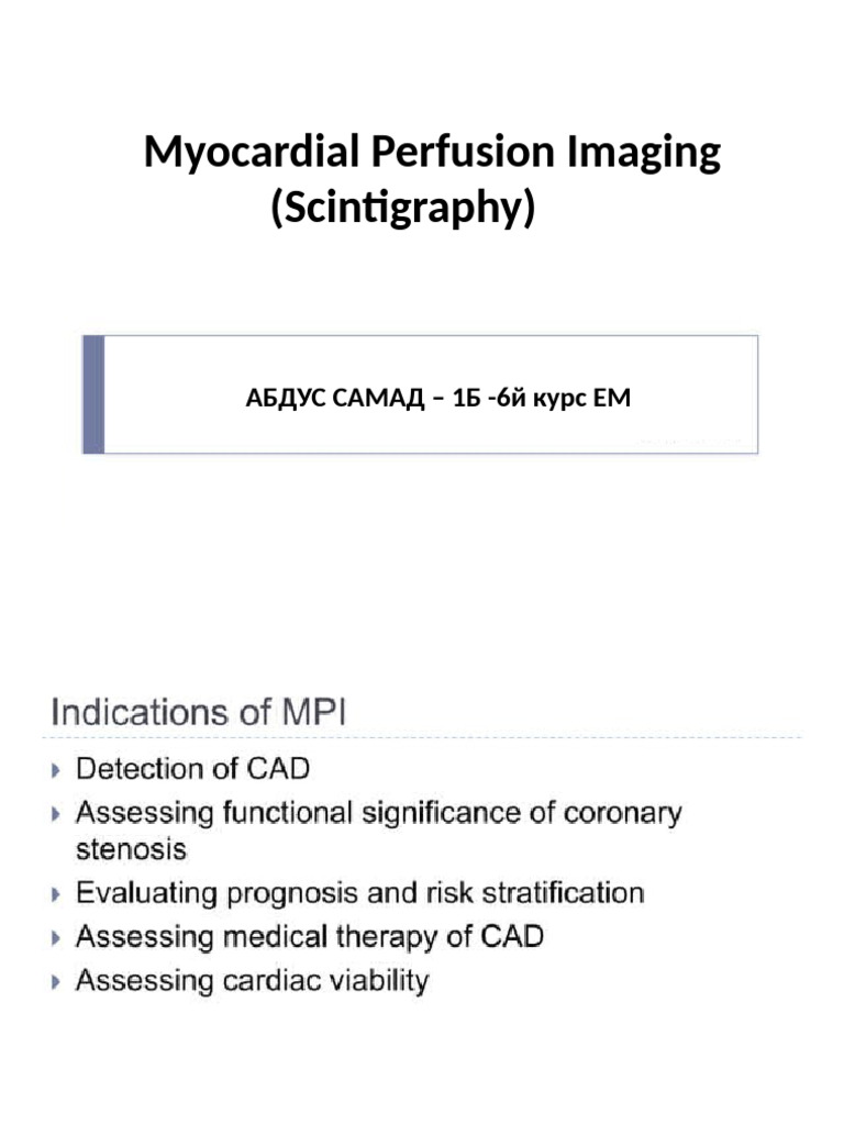 Myocardial SPECT | PDF