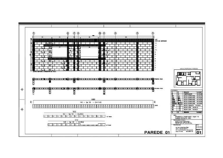 Parede Alvenaria Estrutural 01 em Edifícios | PDF