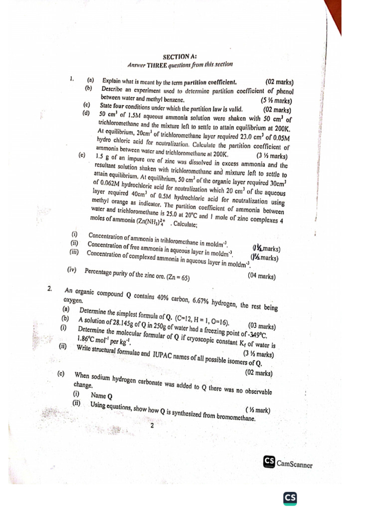 Chemistry Paper | PDF