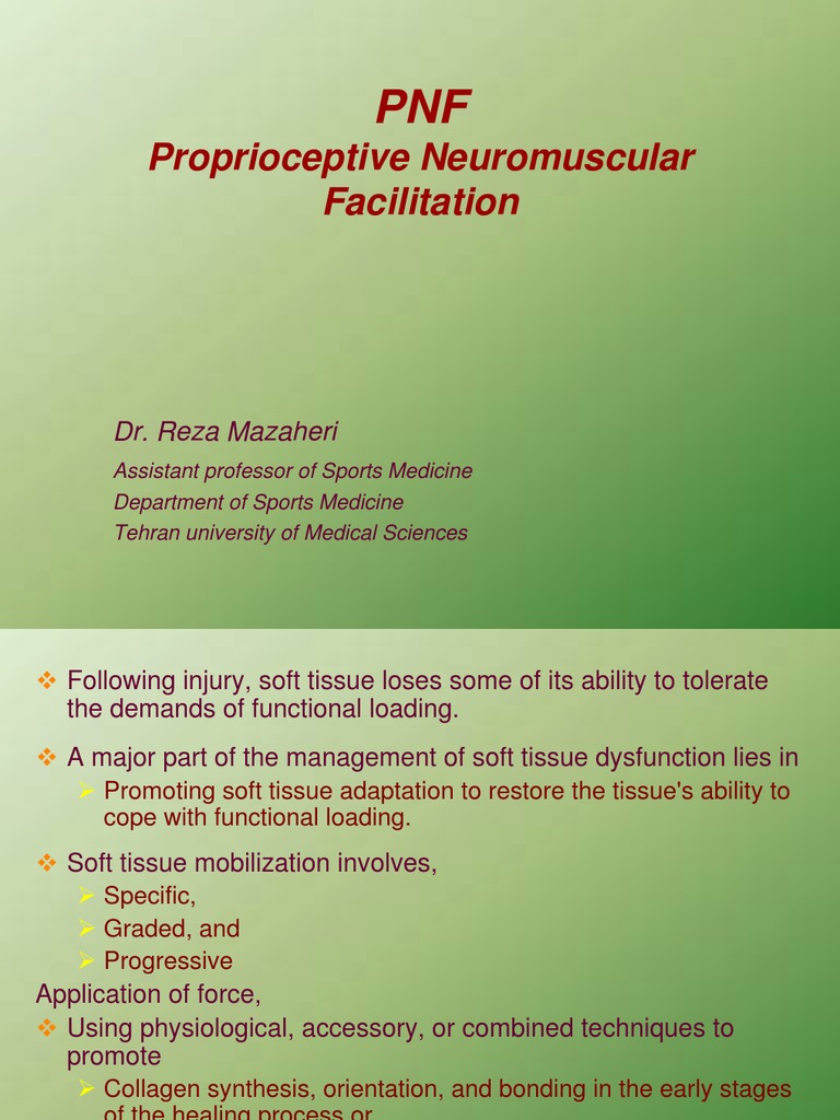 PNF Techniques for Rehabilitation | PDF | Science & Mathematics