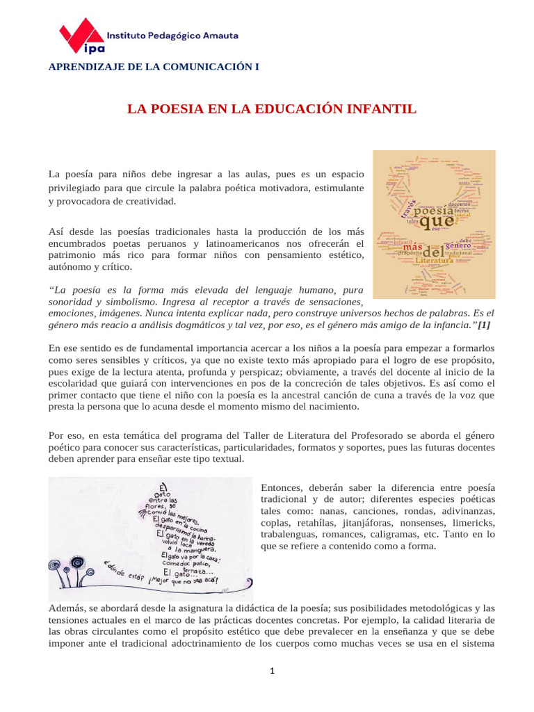 La Poesia | PDF | Poesía | Enseñando