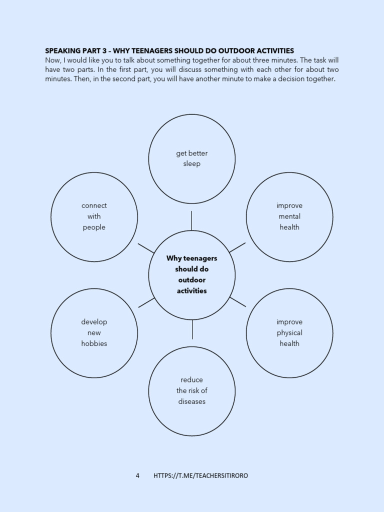 SPM Speaking Part 3 Why Teenagers Should Do Outdoor Activities | PDF ...
