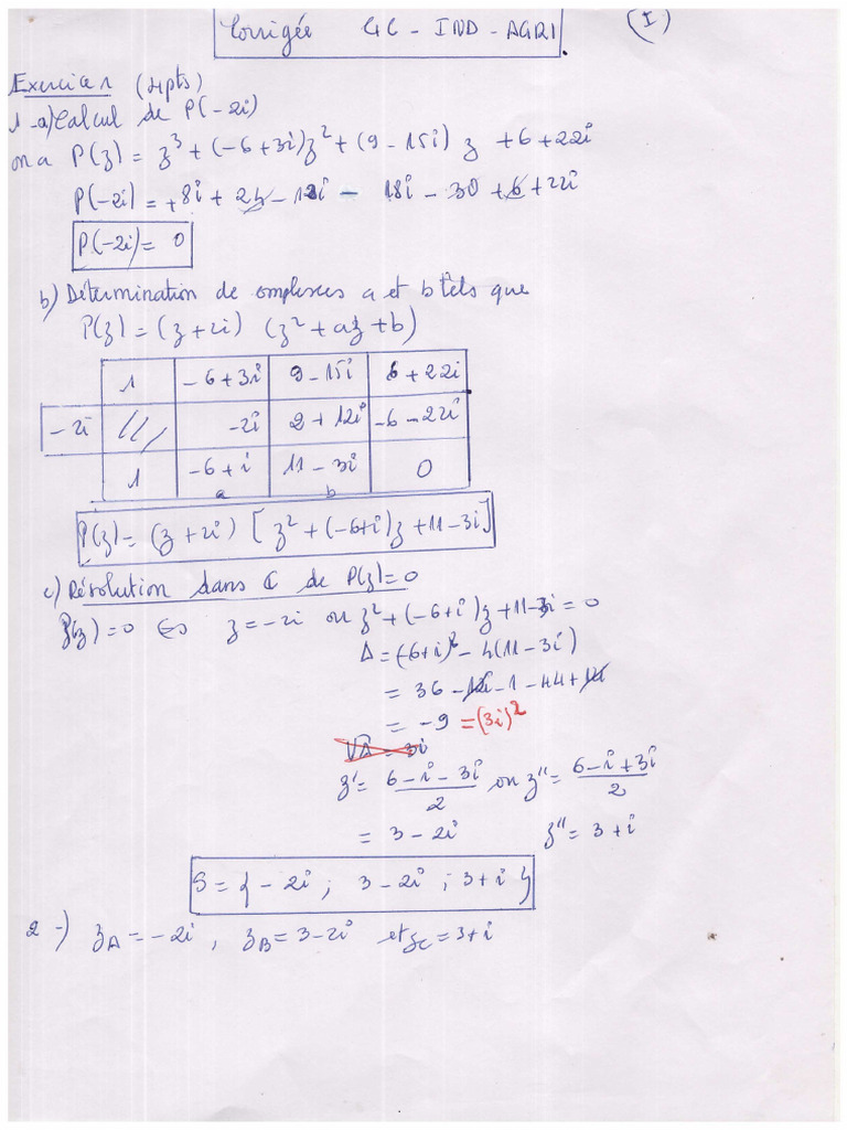 Math Gene Corrige GC Ind Agri 2018 | PDF
