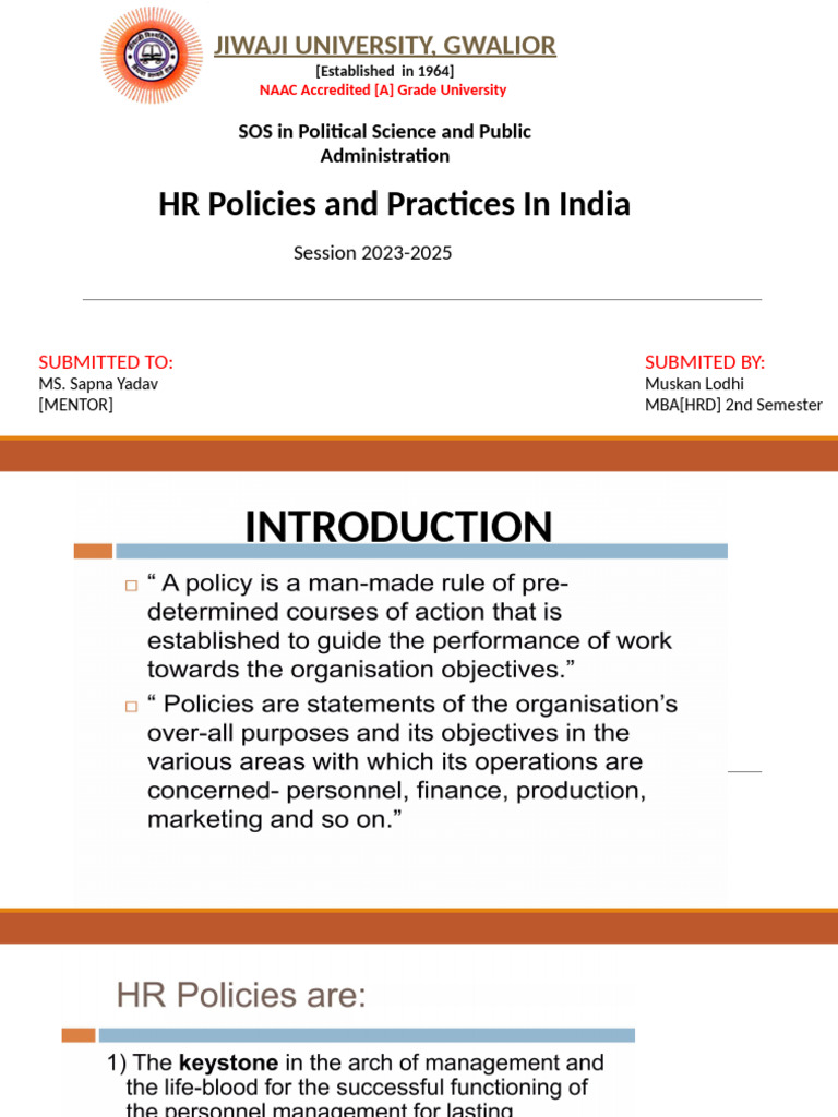 HR Policies and Practices in India | PDF