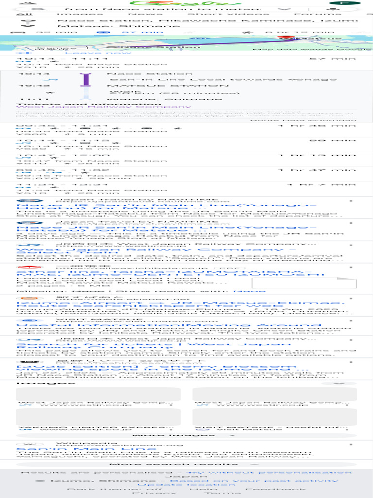From Naoe Station To Matsue Local Train Time Table - Google Search | PDF