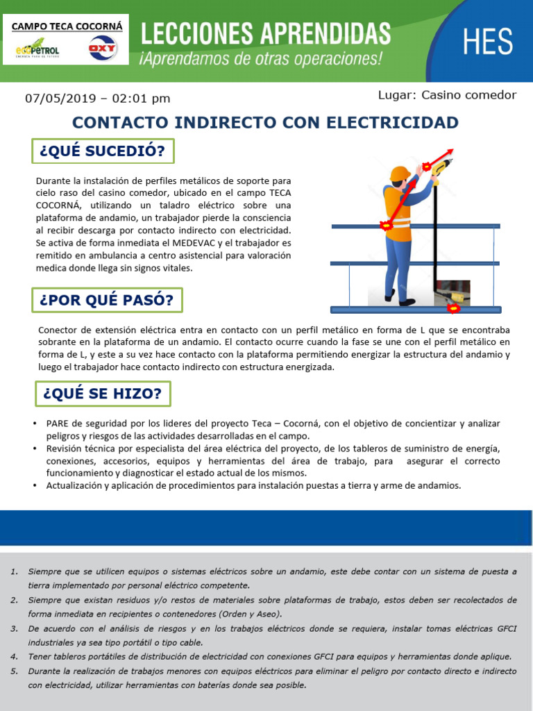 Leccion para Aprender Contacto Indirecto Con Elec. | PDF | Electricidad