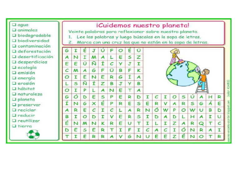 Sopa de Letras Del Medio Ambiente | PDF