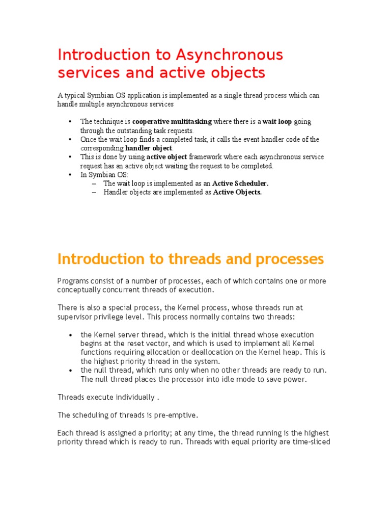 Introduction To Asynchronous Services and Active Objects | PDF | Thread ...