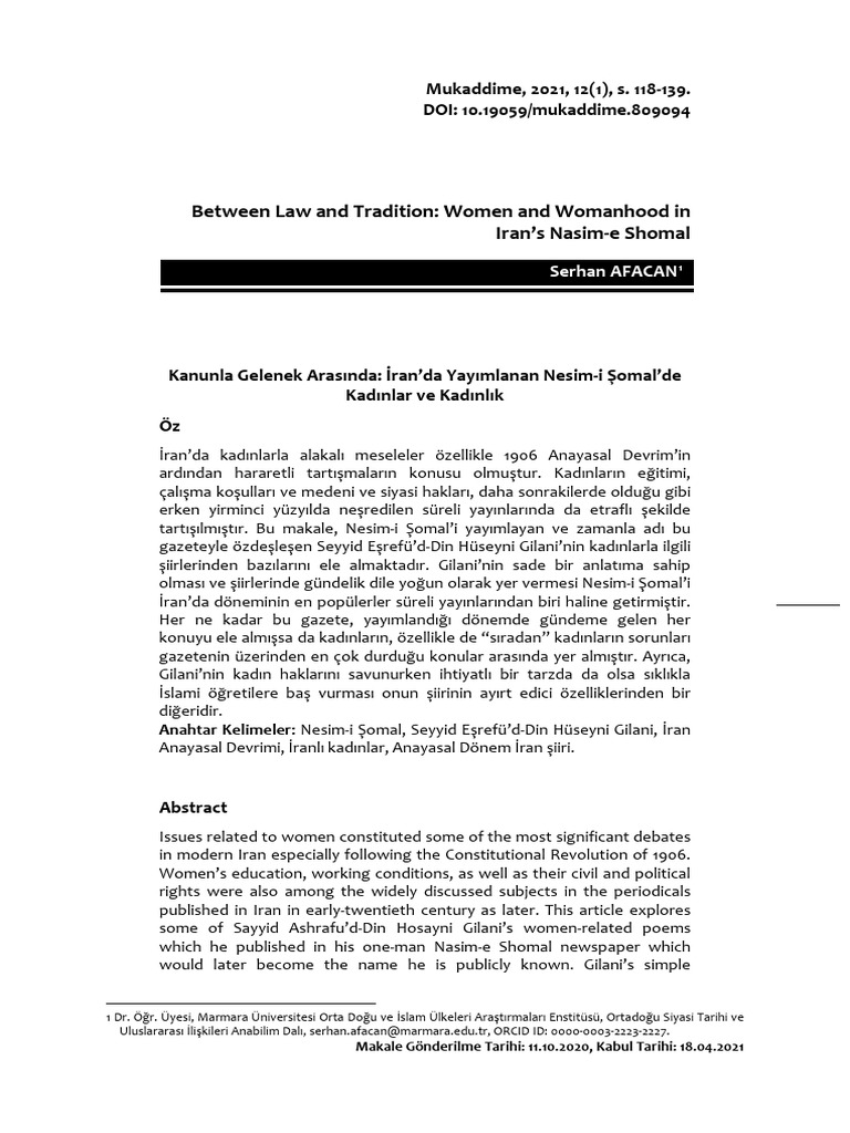 Between Law and Tradition-Nasim-e Shomal | PDF