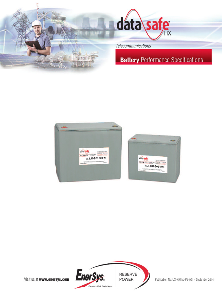 DataSafe HX540 Battery Specifications | PDF | Electricity | Electrical ...