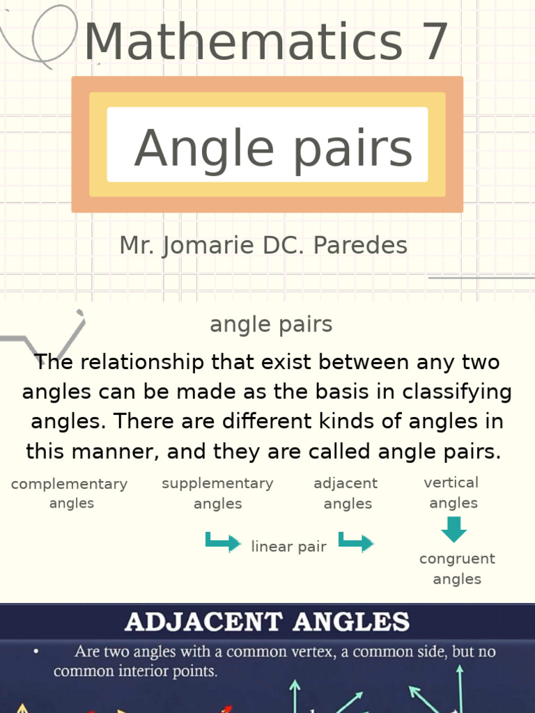 Angle Pairs | PDF