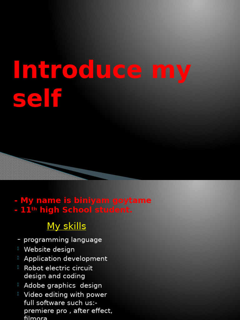 Introduce My Self | PDF