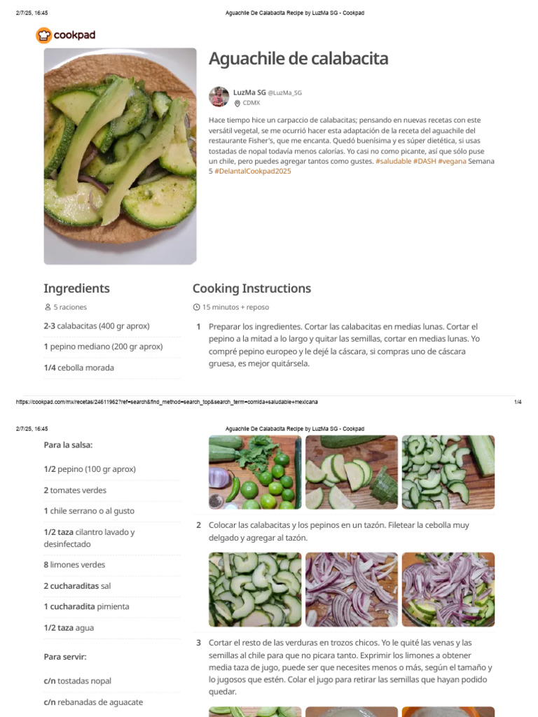 Aguachile Saludable de Calabacita | PDF | Cocina norteamericana ...