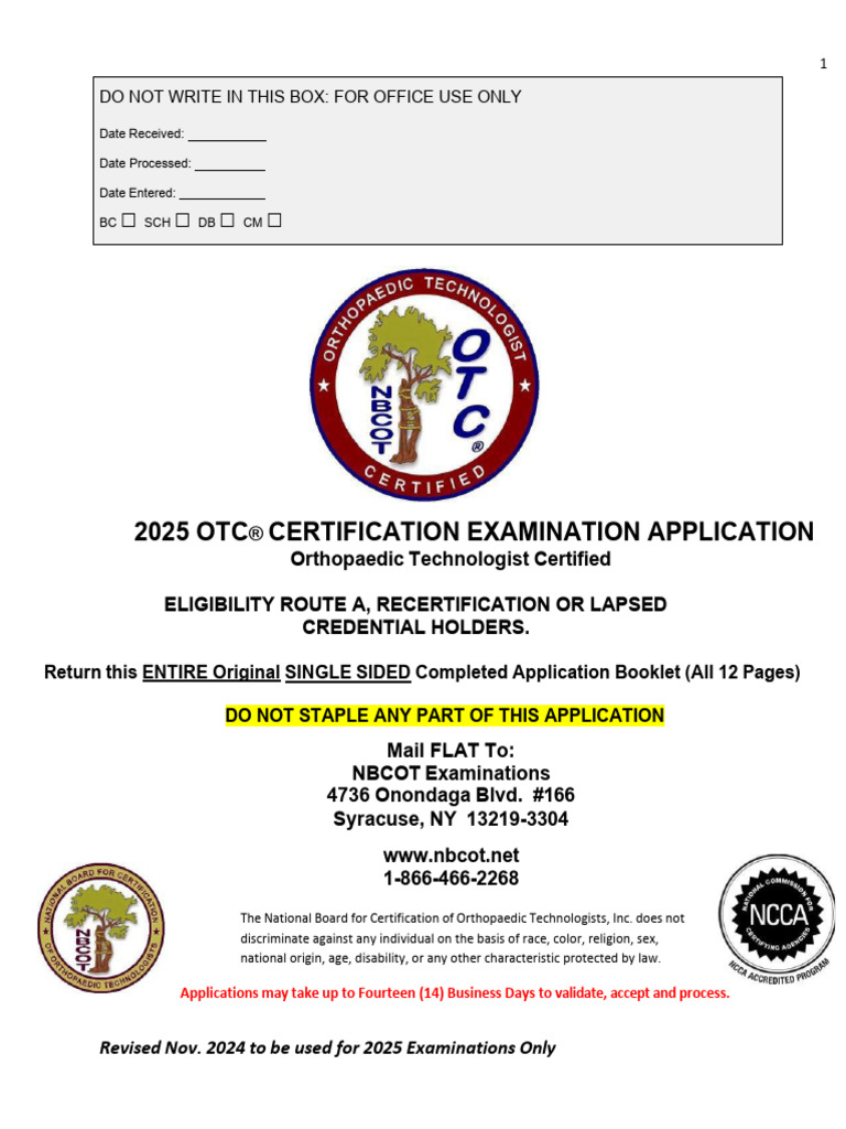 2025 OTC Application Route A FORM | PDF | Credit Card | Crimes