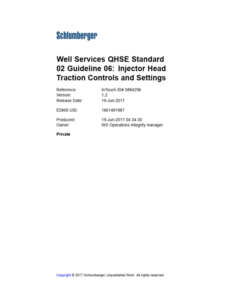WS QHSE S02 G06 Injector Head Traction Controls and Settings 5884296 02 ...