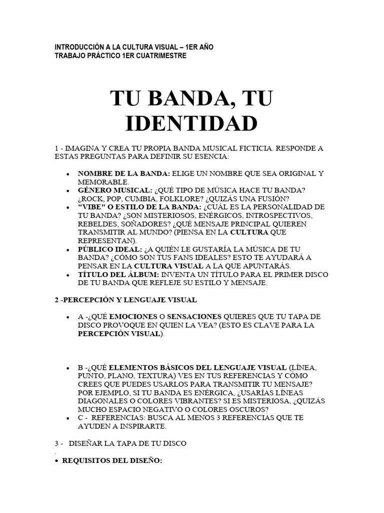 Crea tu Banda Musical Ficticia | PDF