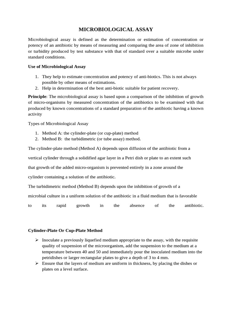 Microbiological Assay | PDF | Microbiology