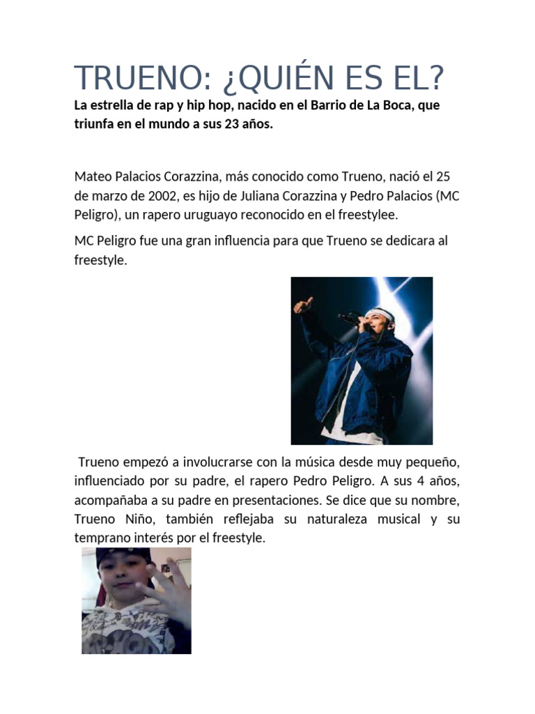 Trueno | PDF | Grabación de sonido | Musica Popular