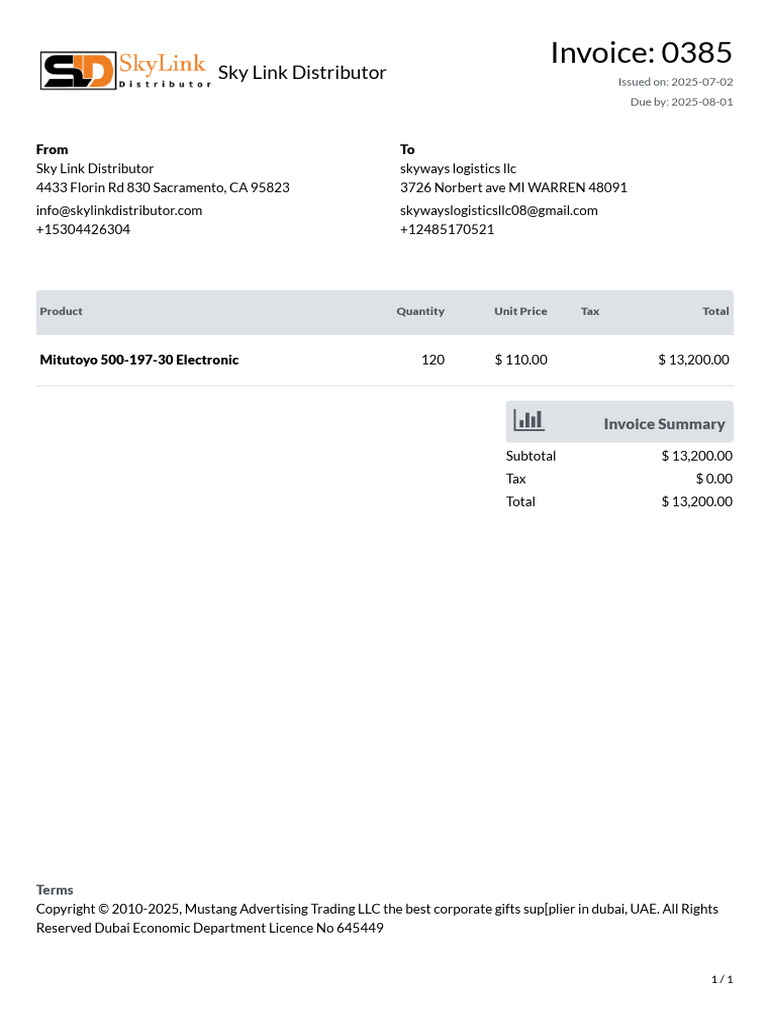 Invoice - 0385 | PDF
