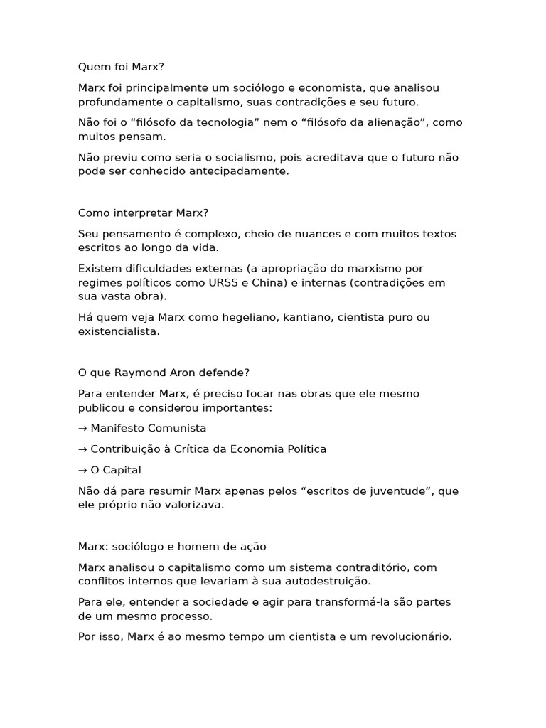 Resumo da Teoria de Karl Marx | PDF | Karl Marx | Capitalismo