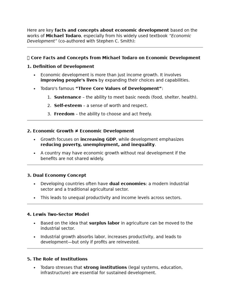 Economic Development Facts | PDF | Economic Growth | Economic Development