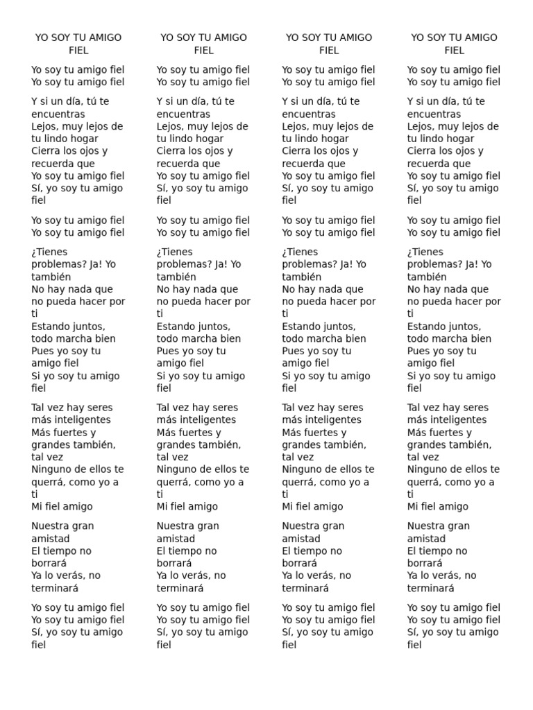 Yo Soy Tu Amigo Fiel | PDF