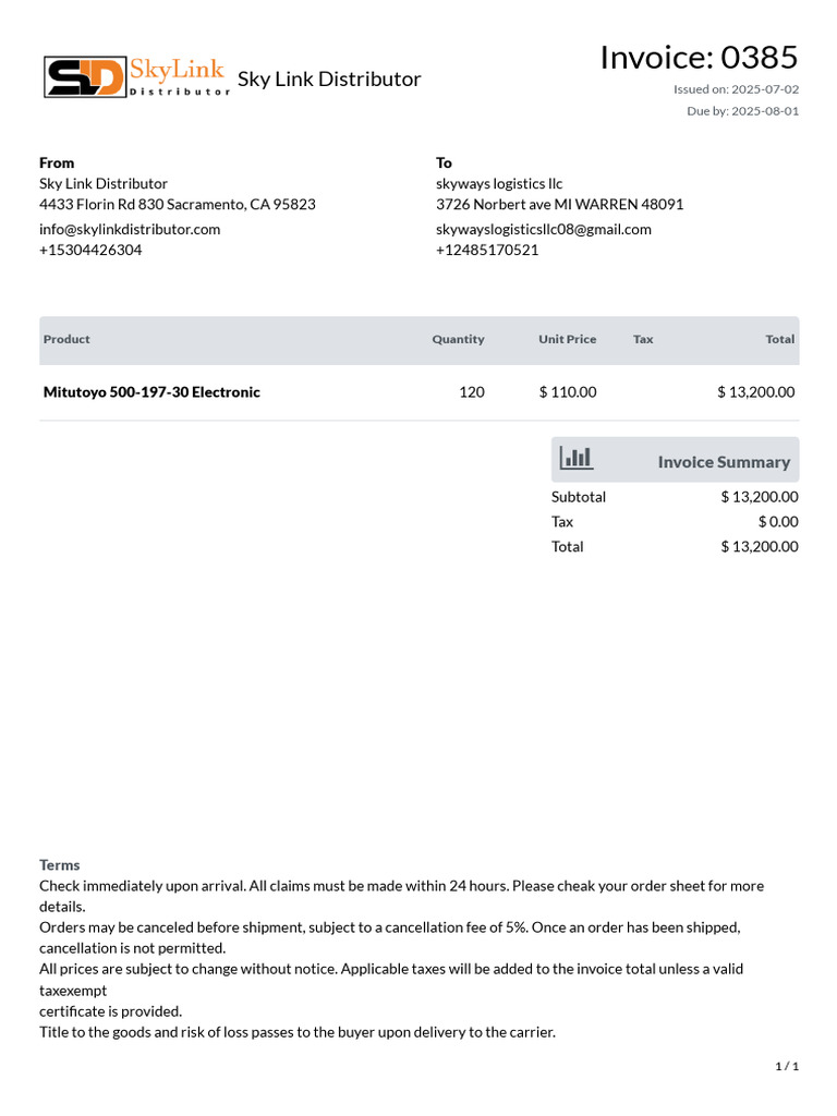 Invoice - 0385 | PDF