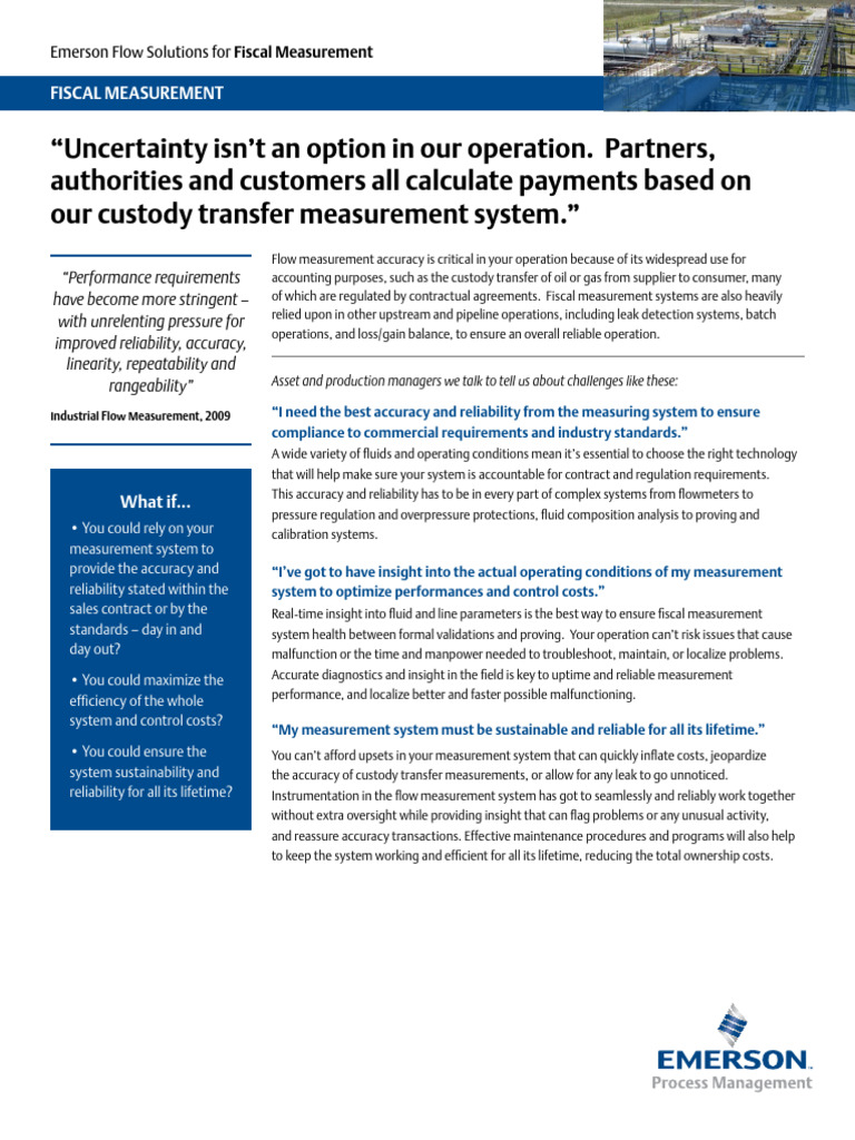 Brochure Solutions Brief Fiscal Flow Measurement Daniel en 44086 | PDF ...