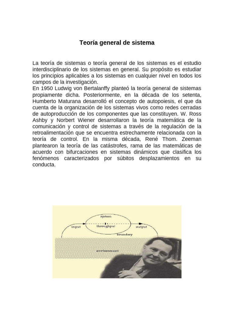 Teoría General de Sistema | PDF | Teoría de sistemas | Science